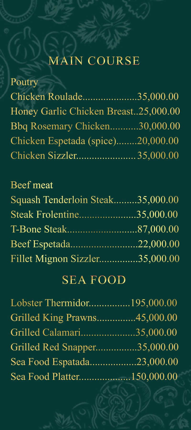 Menu - Link Dar - Restaurant & Lounge